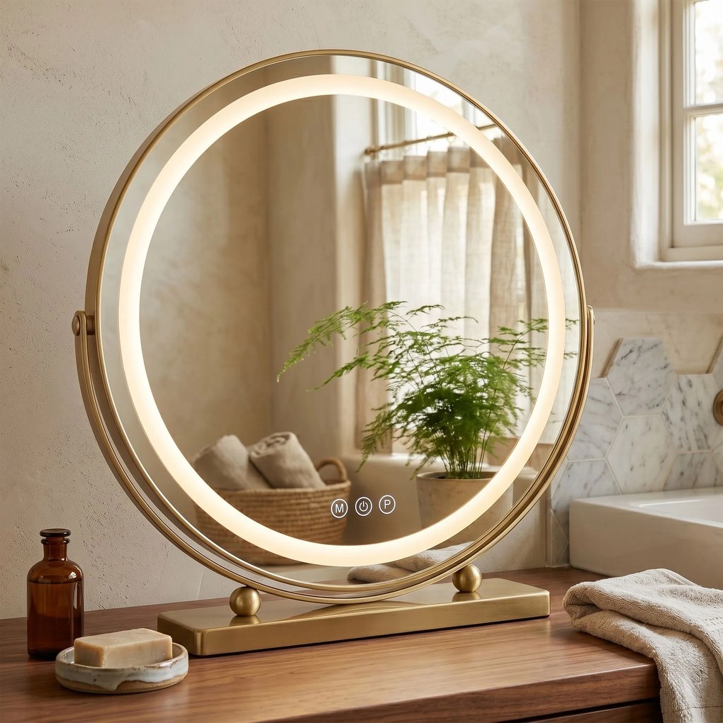 Rea Rea, Zrcadlo LED MAKE-UP L.Gold 50 cm, HOM-01810