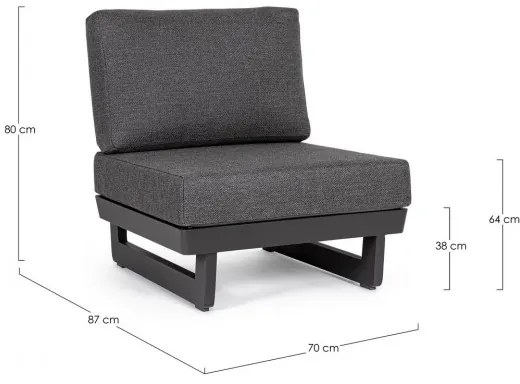 BIZZOTTO Zahradní křeslo INFINITY antracit 0663432