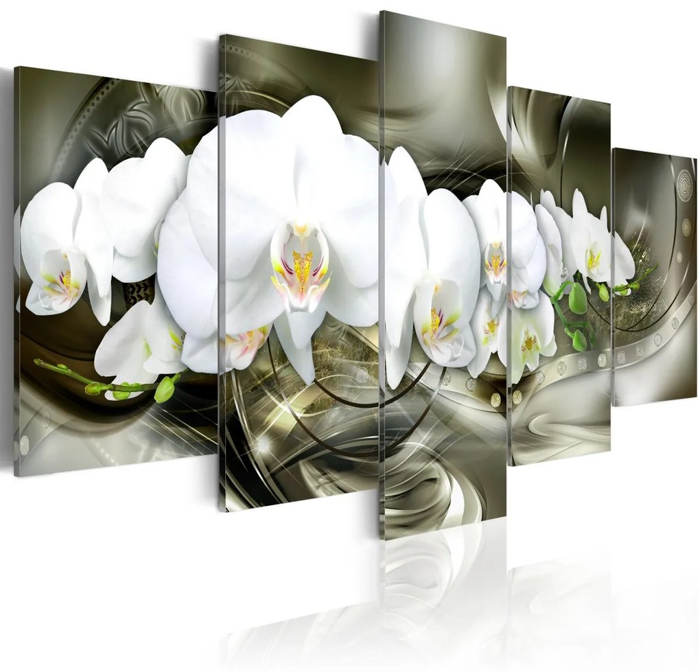 Pětidílné obrazy - bílá laň II. (200x100 cm) - Murando DeLuxe
