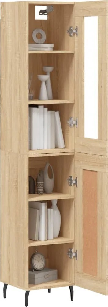 vidaXL Skříň highboard 34,5x34x180 cm kompozit [3199508] Barva: dub sonoma