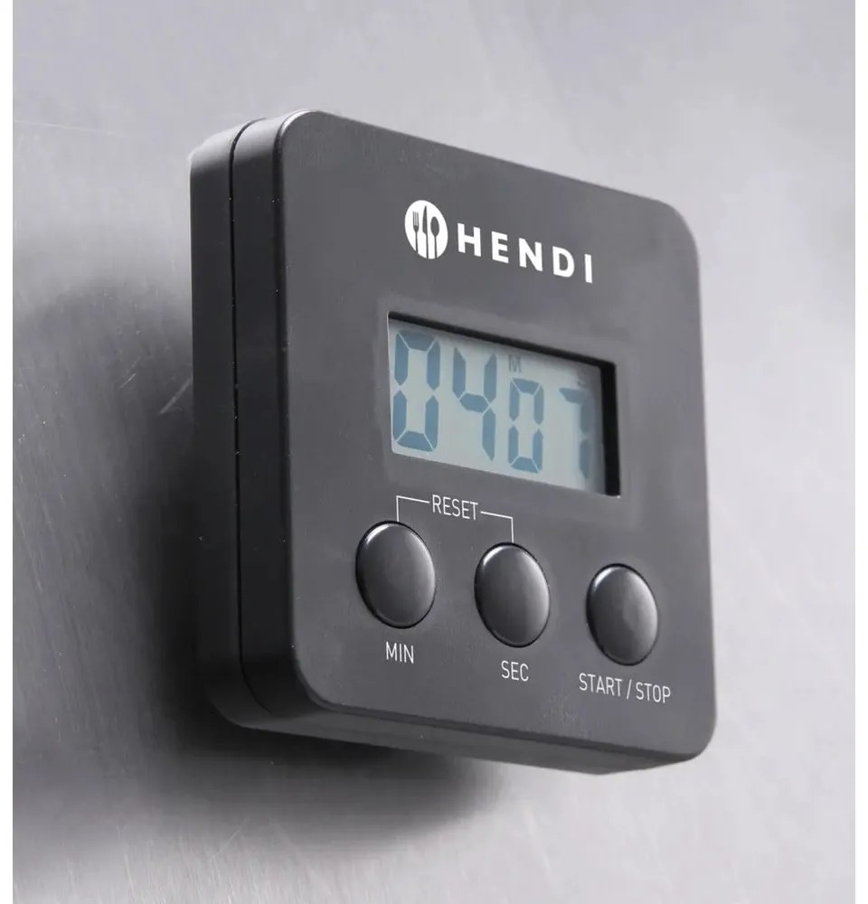 Černá digitální minutka s magnetem Hendi
