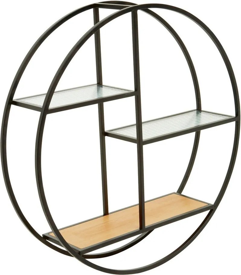 Černá/v přírodní barvě patrová kovová police 61 cm Mataram – Premier Housewares