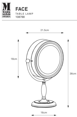 Markslöjd 108788 - Kosmetické zrcátko FACE 1xE14/25W/230V