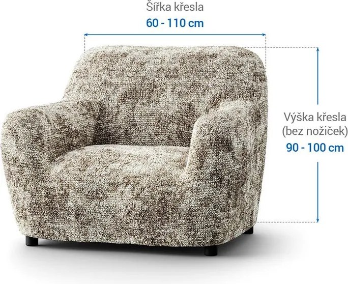 Bielastické potahy MARMO béžové křeslo (š. 60 - 110 cm)