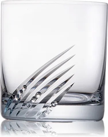 Set 6 sklenic s kamínky Bohemia Crystal Glass na whisky Savana Diamant, 6ks