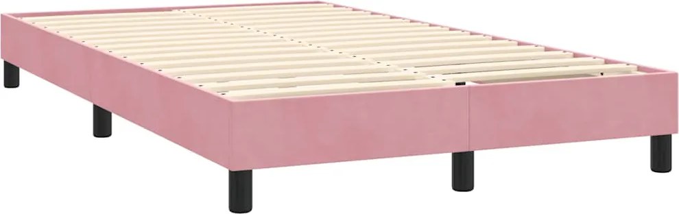 Box spring postel s matrací a LED růžová 160x210 cm samet 3317084