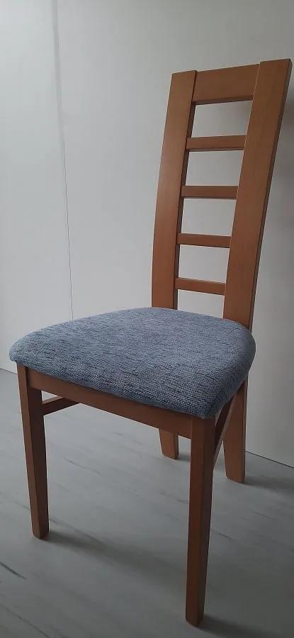 Bradop Dřevěná jídelní židle RADKA Z44, olše, 16 modrá - žíhaná