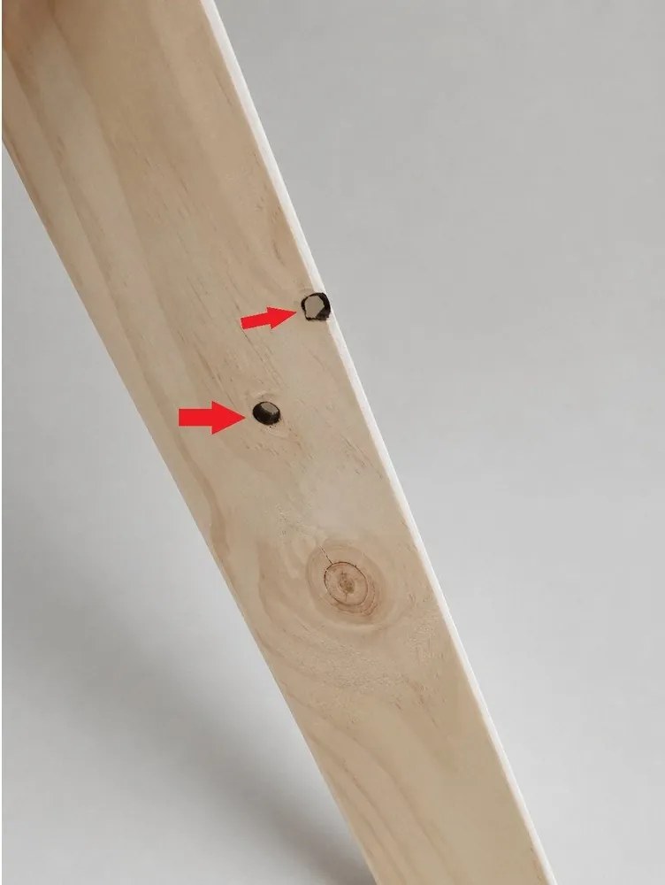 Krémová dětská postel z borovicového dřeva s výsuvným lůžkem s roštem 90x190 cm Enola - II. jakost – Marckeric