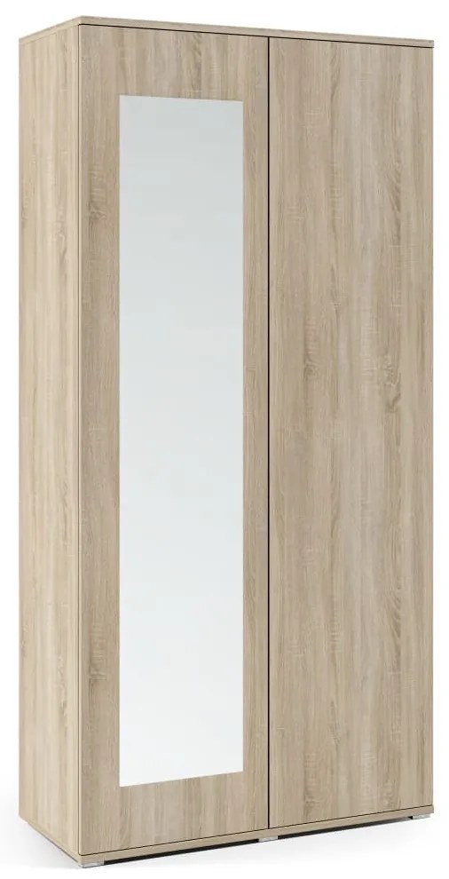 Šatní skříň Emi 90 cm se zrcadlem - sonoma