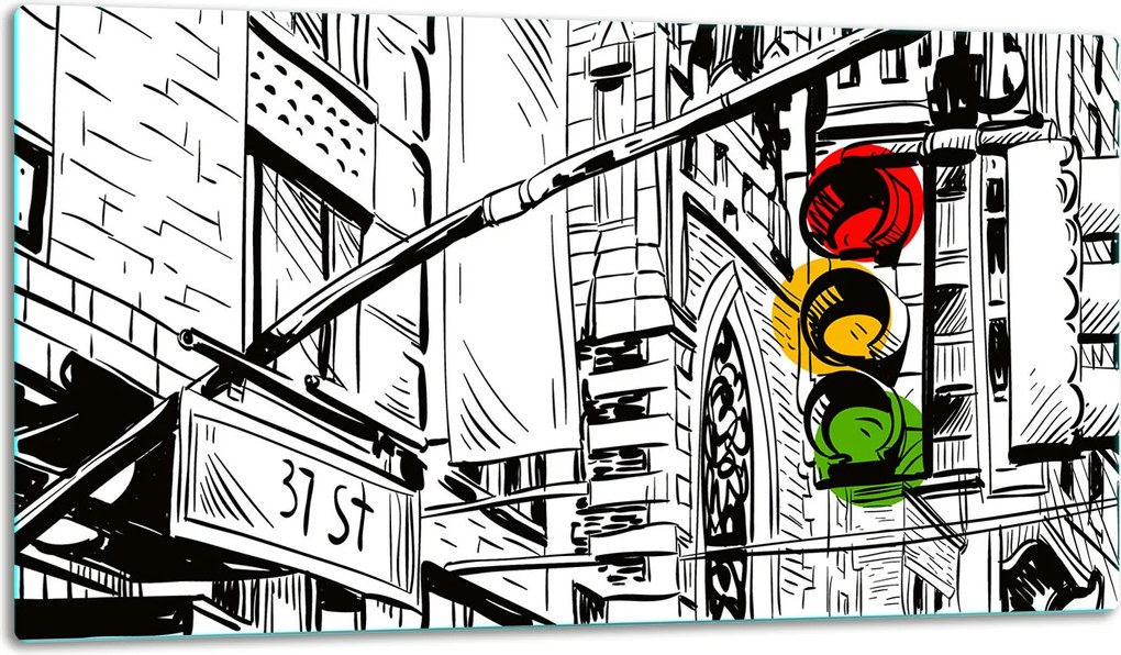 Skleněná Deska Na Krájení 52x30 Město Tvrzené Sklo 7v1