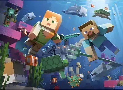 RAVENSBURGER Puzzle Minecraft / 4x100 dílků / 36 x 26 cm