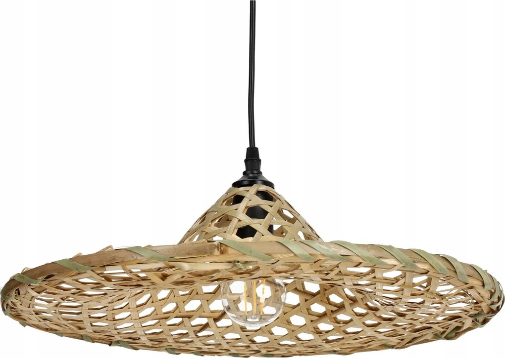 Závěsná lampa Boho Stropní bambusová lampa přírodní velká 40 cm E27