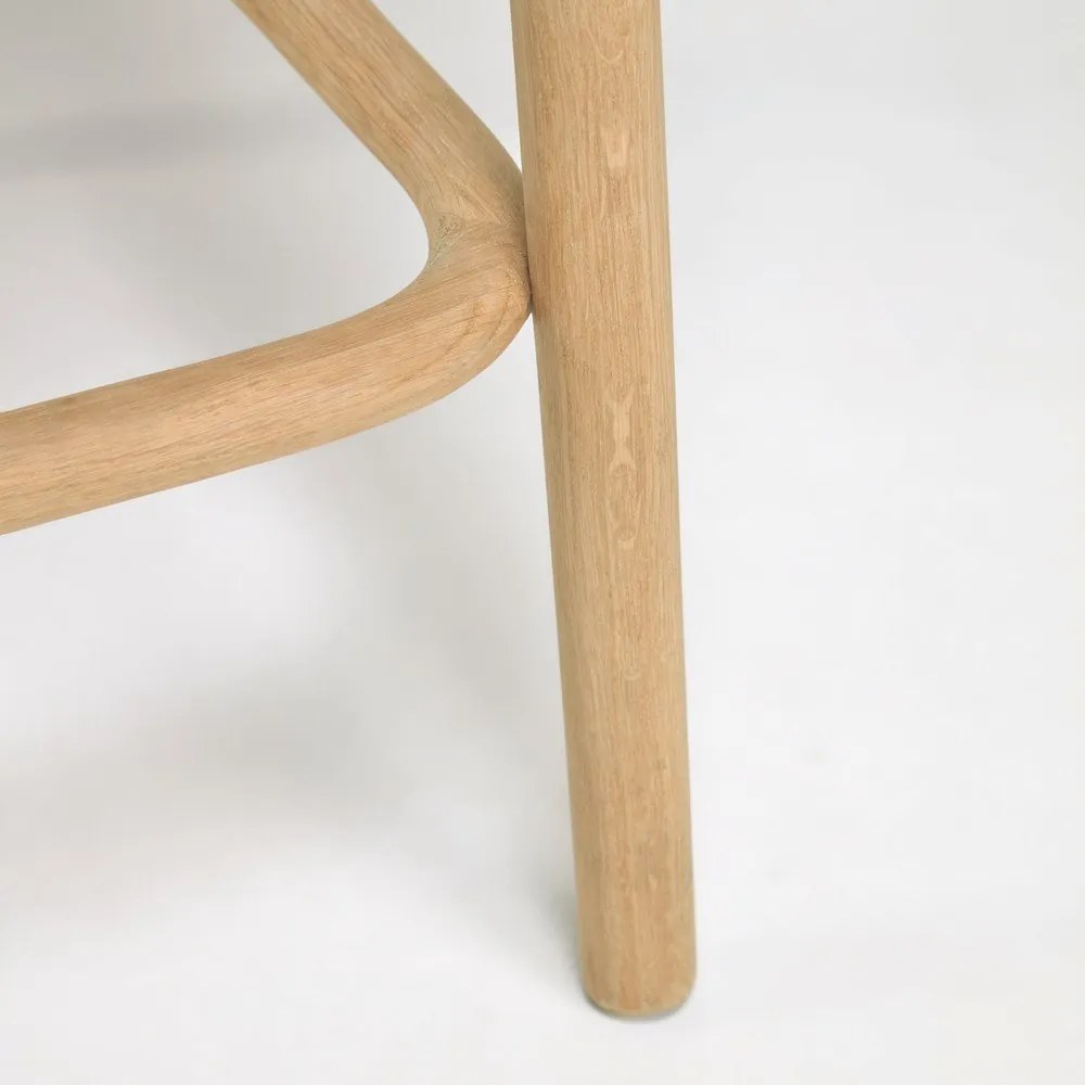 Barová židle z dubového dřeva v přírodní barvě (výška sedáku 65 cm) Doriane – Kave Home