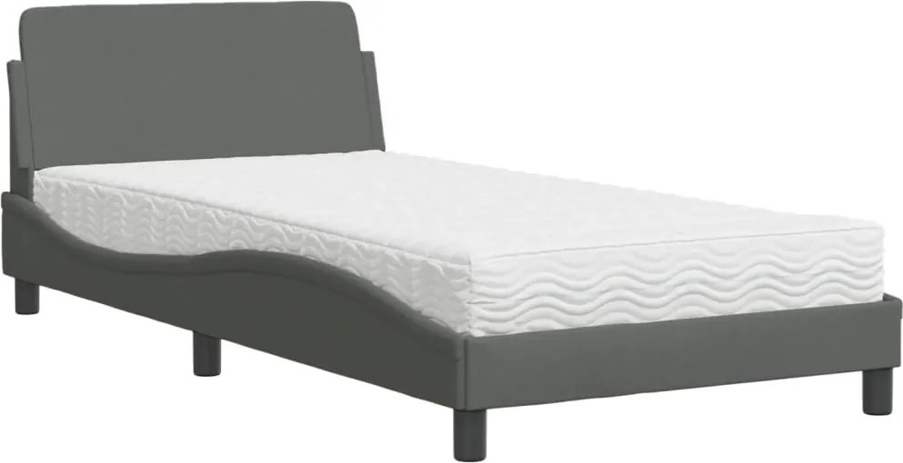 Postel s matrací Dover tmavě šedá 100 x 200 cm textil 3208345