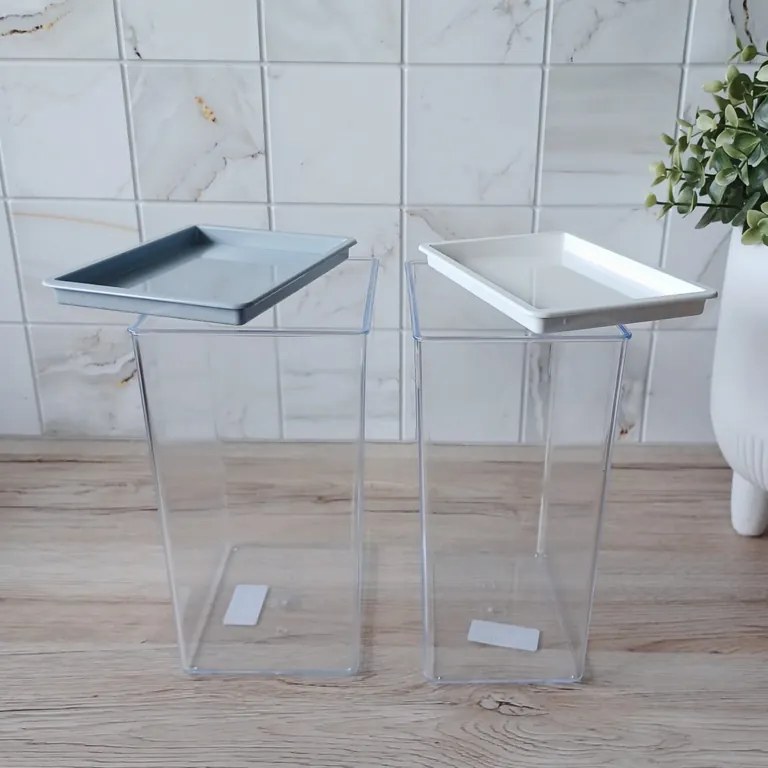 DÓZA NA SUCHÉ POTRAVINY 2 000 ml – vysoká, průhledná | DomaLEP varianta: ŠEDÁ