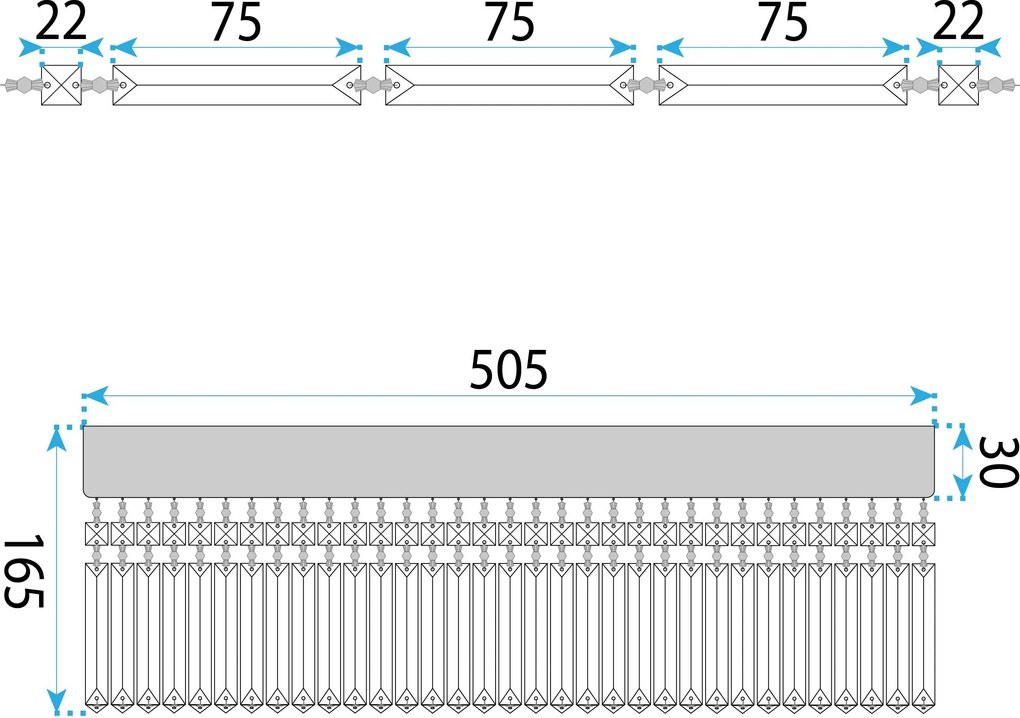 Toolight Toolight, stropní svítidlo 50cm, 6xE14, APP1728-6C, zlatá lesklá, OSW-06353