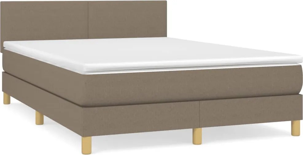 Box spring postel s matrací taupe 140x200 cm textil 3140461