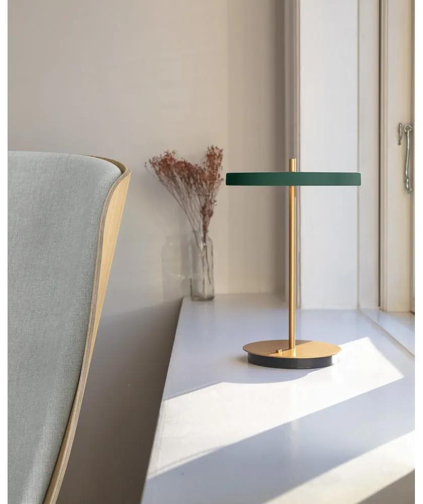 Zelená LED stmívatelná stolní lampa s kovovým stínidlem (výška 31 cm) Asteria Move – UMAGE