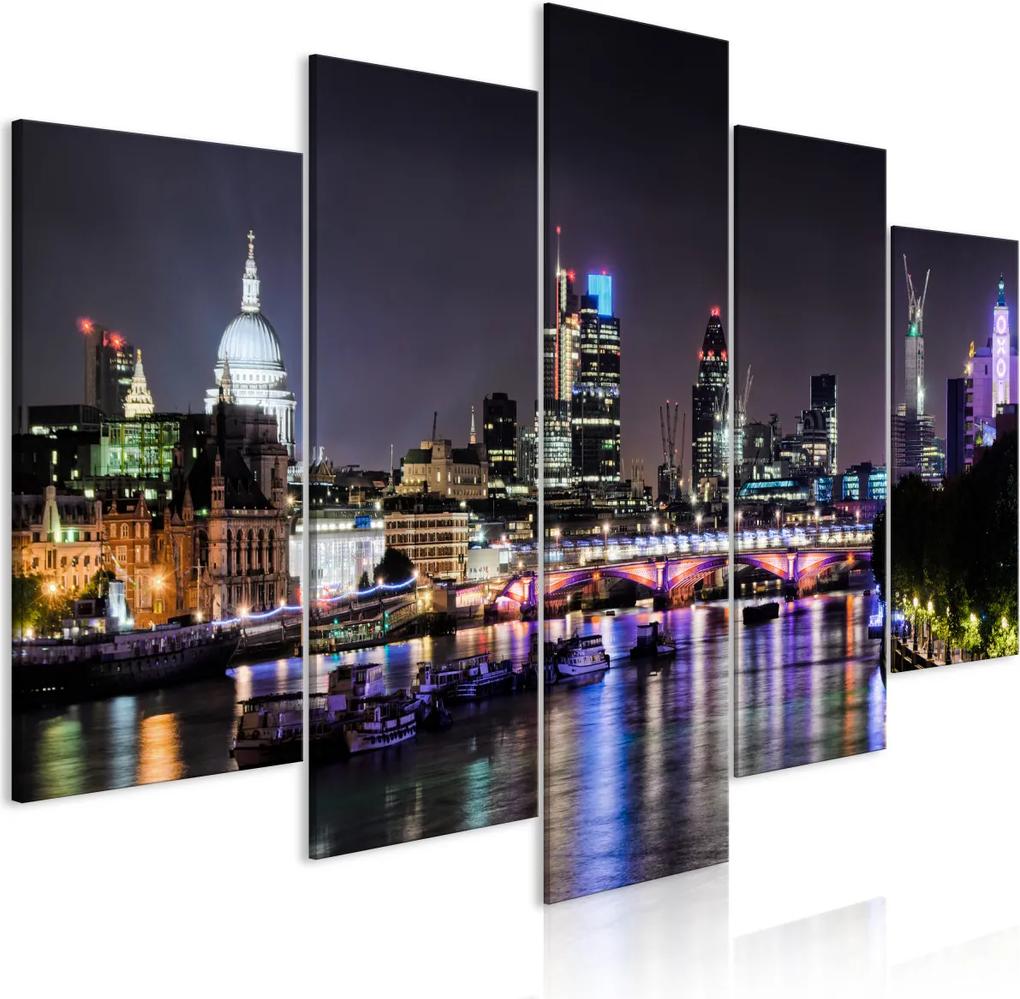 Obraz Londýnská světla + háčky a hřebíčky ZDARMA Velikost (šířka x výška): 200x100 cm