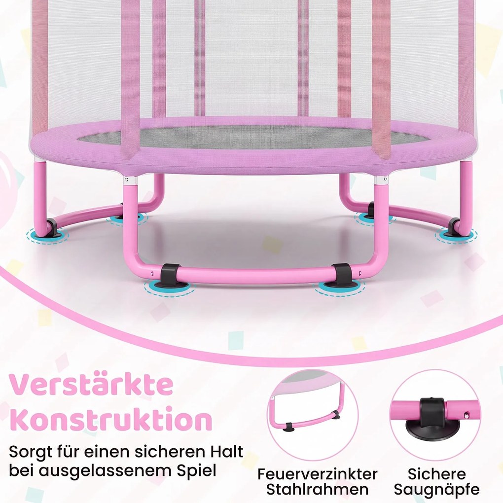 Costway Trampolína pro děti 154 cm 6 v 1 Dětská trampolína s – růžový