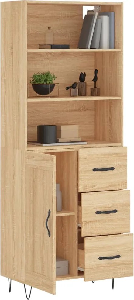 Skříň highboard dub sonoma 69,5 x 34 x 180 cm kompozitní dřevo 3190016