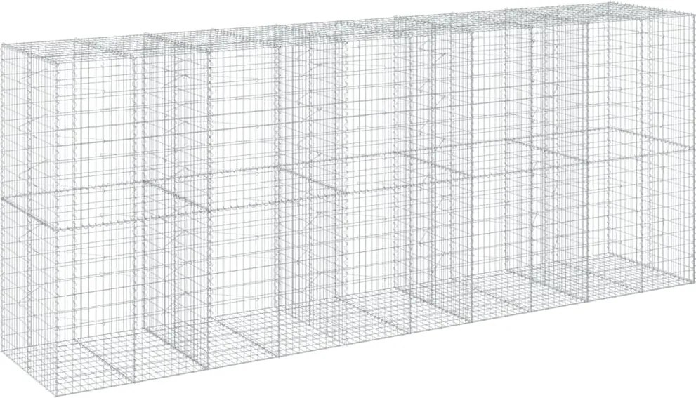 Gabionový koš s víkem 500 x 100 x 200 cm pozinkované železo 3295233