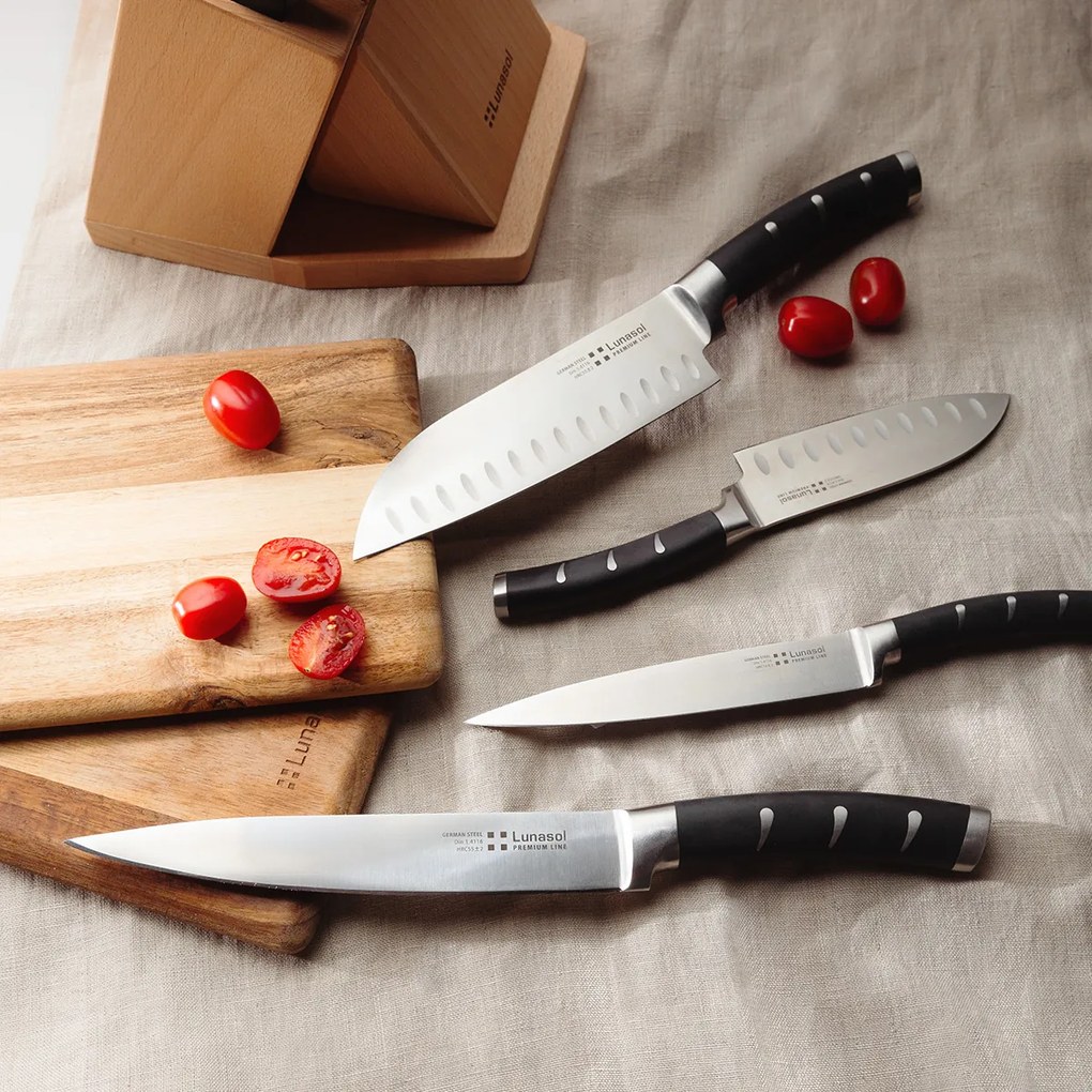 Stojan na nože 7 ks s bruskou na nože - Flow Kitchen - 132760