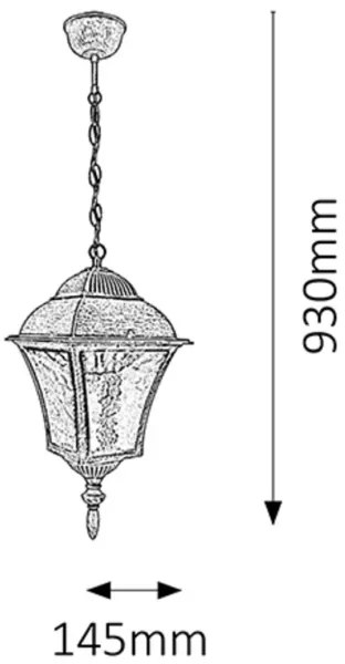 Rabalux 8399 - Venkovní lustr TOSCANA 1xE27/60W/230V IP44