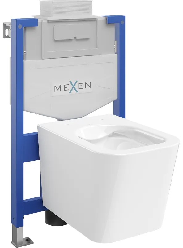 Mexen WC podomítkový set Felix XS-U stojan s WC mísou Teo, Bílá - 6853385XX00