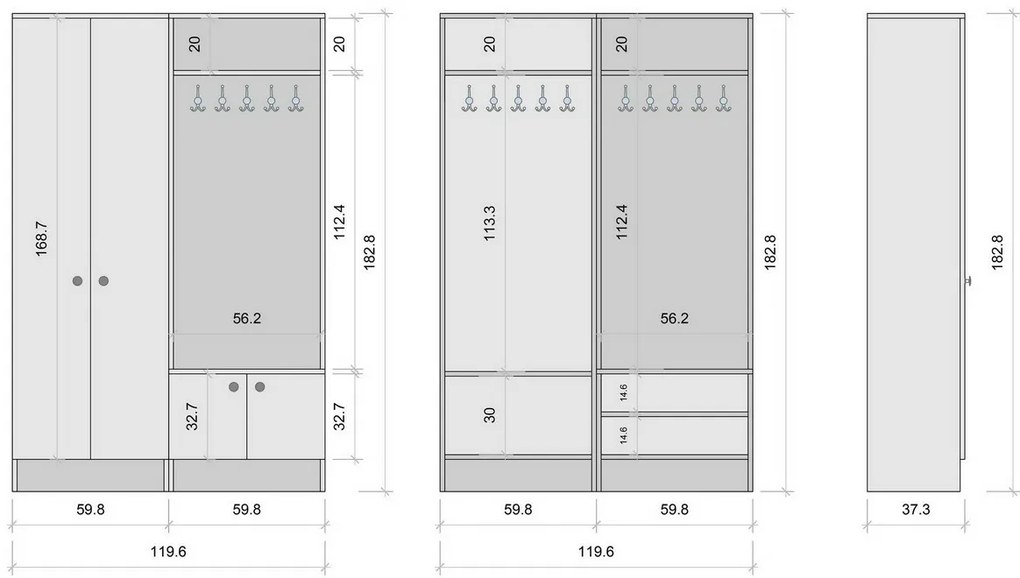 Předsíňová sestava Mie White