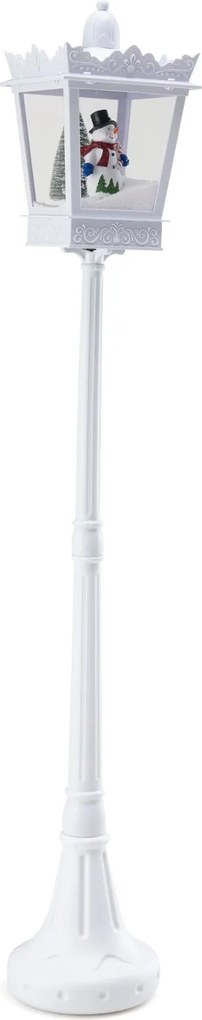 Costway Svítící vánoční lucerna 185 cm s hudbou a sněžením, bílá
