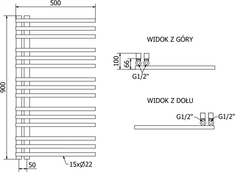 Mexen Neptun, elektrické topné těleso 900 x 500 mm, 300 W, zlatá lesklá, W101-0900-500-2300-50