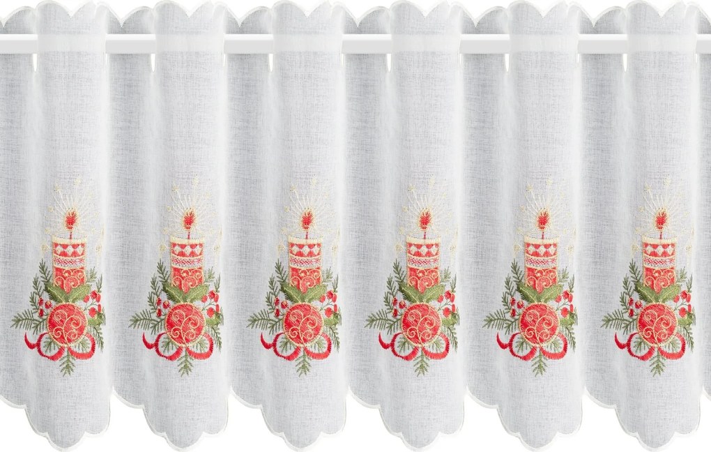 KRÁTKÁ ZÁCLONA NA POUTKÁCH XMAS15 145X40 CM VZOROVANÁ