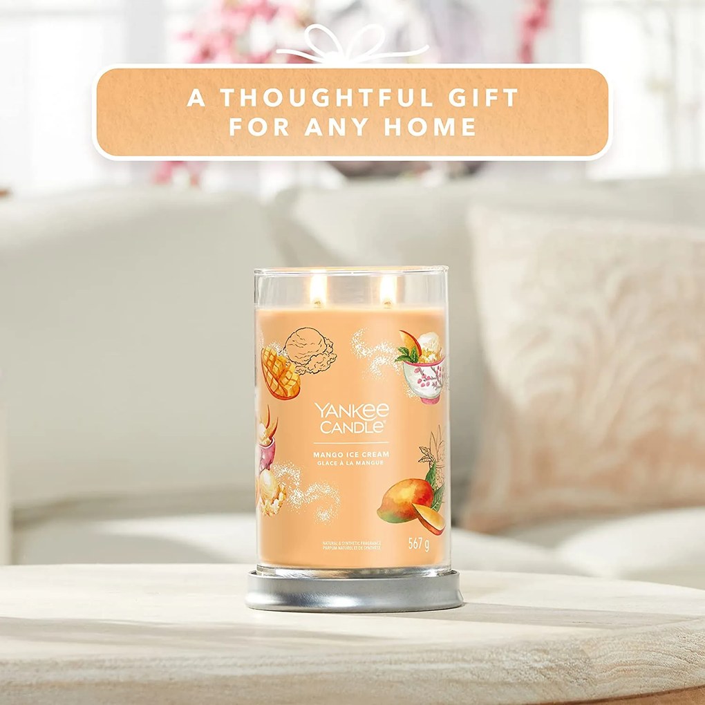 Yankee Candle vonná svíčka Signature Tumbler ve skle velká Mango Ice Cream 567g