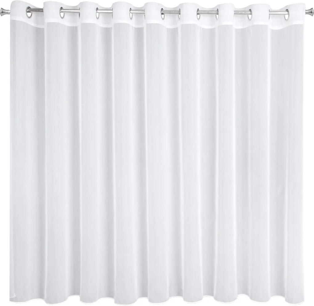 ZÁCLONA NA KROUŽCÍCH MIREA 350X150 CM BÍLÁ