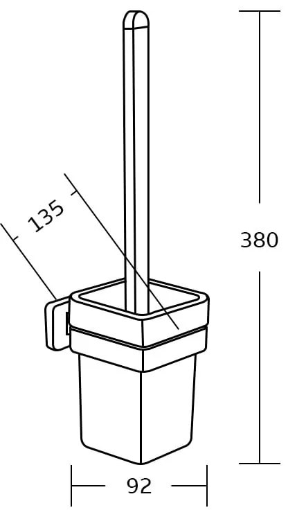 Mexen příslušenství, ASIS držák na wc kartáč, černá, 7017650-70