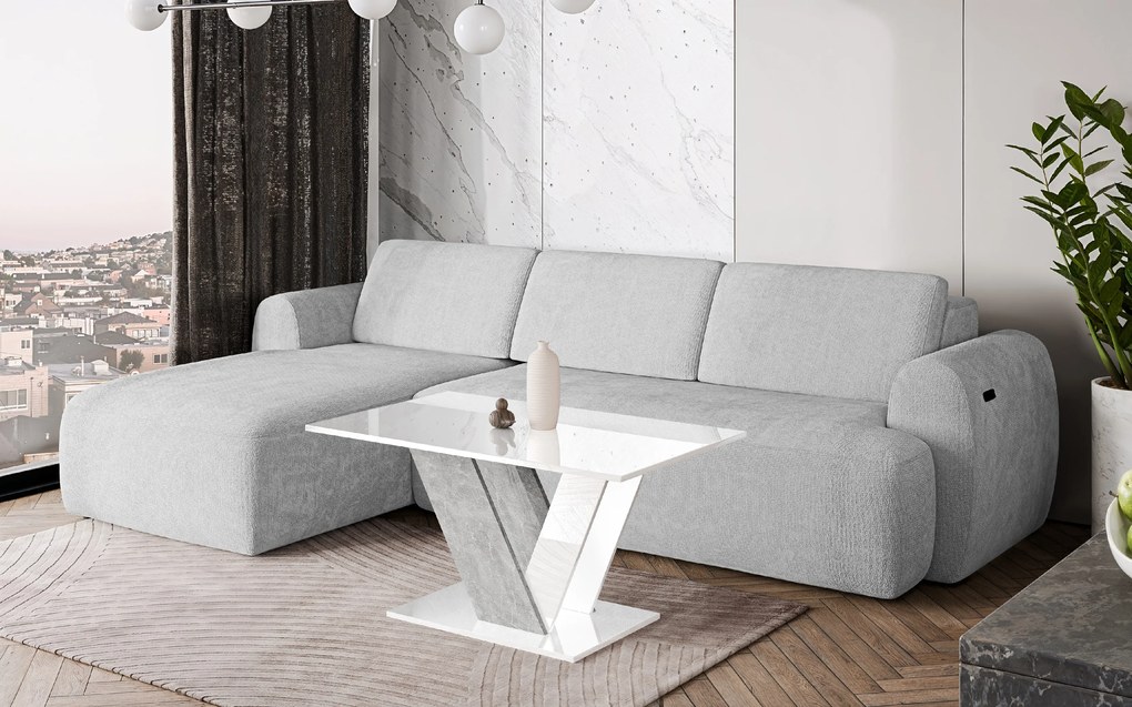 Prospero Konferenční stolek DUBAJ Kombinace barev: dubai coffee table royal marble černý lesk