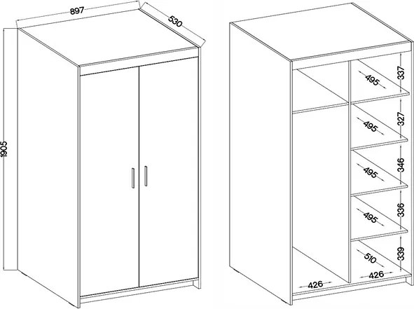 FALCO Šatní skříň Enja 2D Odstín: Dub lefkas