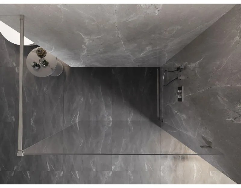 Mexen Lunar sprchová stěna pravá 110 x 200 cm, 8mm čiré sklo, broušená ocel, 830-110-000-97-00-P