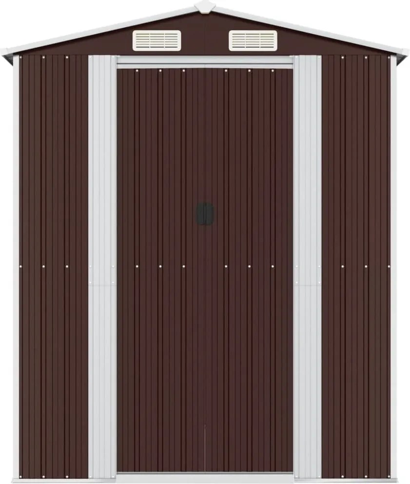 Zahradní kůlna tmavě hnědá 192 x 191 x 223 cm pozinkovaná ocel 3147460