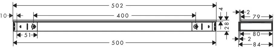Hansgrohe Rainfinity, polička 500, matná bílá, HAN-26844700