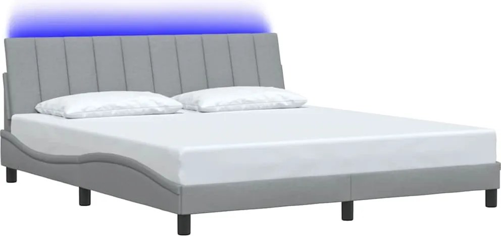 Rám postele bez matrace Hanko světle šedý 180 x 200 cm textil 3310475