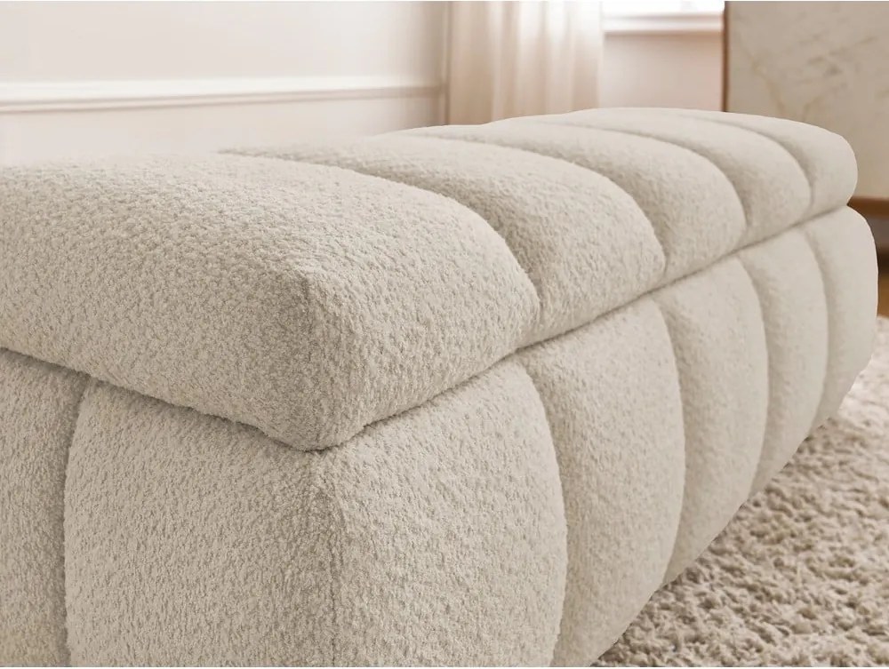 Béžová lavice z textilie bouclé – Bobochic Paris