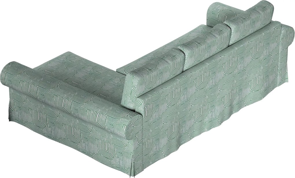 Potah na pohovku IKEA Backabro rozkládací se šezlongem barva zelená látka pletený vzor, vzorované