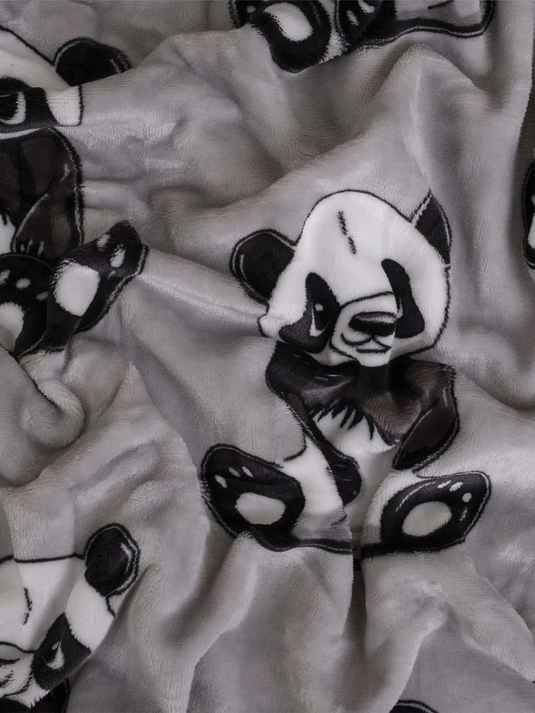 MK Lůžkoviny Prodloužené mikroplyšové povlečení Exclusive - Panda 140 × 220 cm, 70 x 90 cm