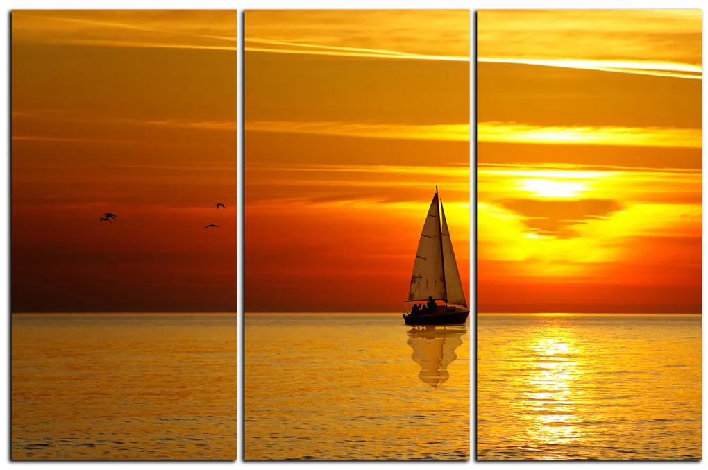 Obraz na plátně - Loď při západu slunce 1247B (135x90 cm)