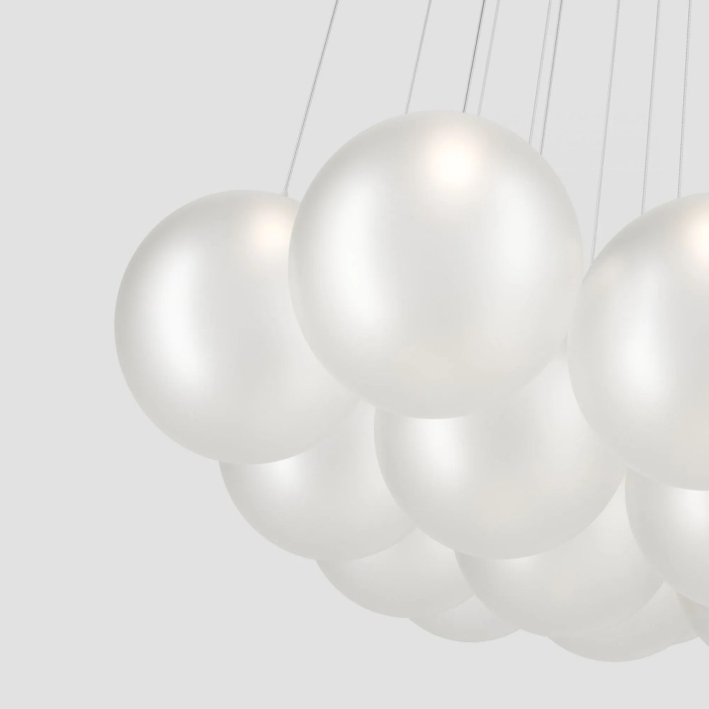 Lodes Random Cloud 19 ø23, závěsné svítidlo LED 19 x 5W 2700K, bílé sklo, rozměr 115x103cm