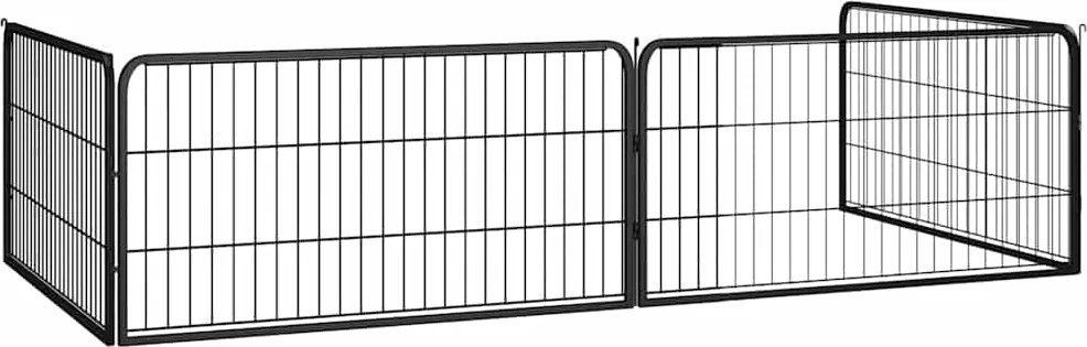Ohrádka pro psy 4 panely černá 100x50 cm práškovaná ocel 171794