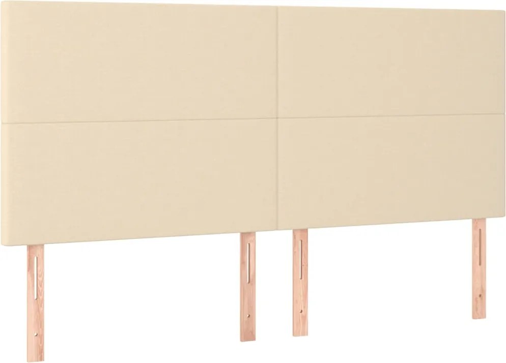Box spring postel s matrací a LED krémová 180x200 cm textil 3135298