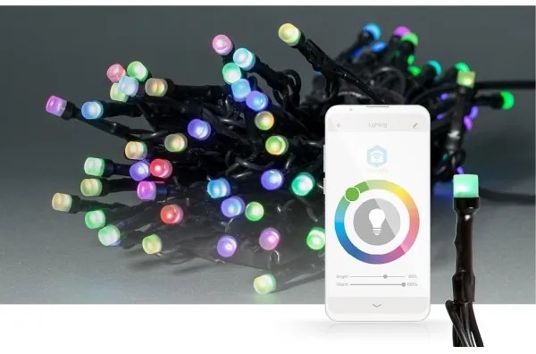 Nedis WIFILX01C42-LED RGB Venkovní řetěz 42xLED/8 funkcí 8m IP65 Wi-Fi Tuya